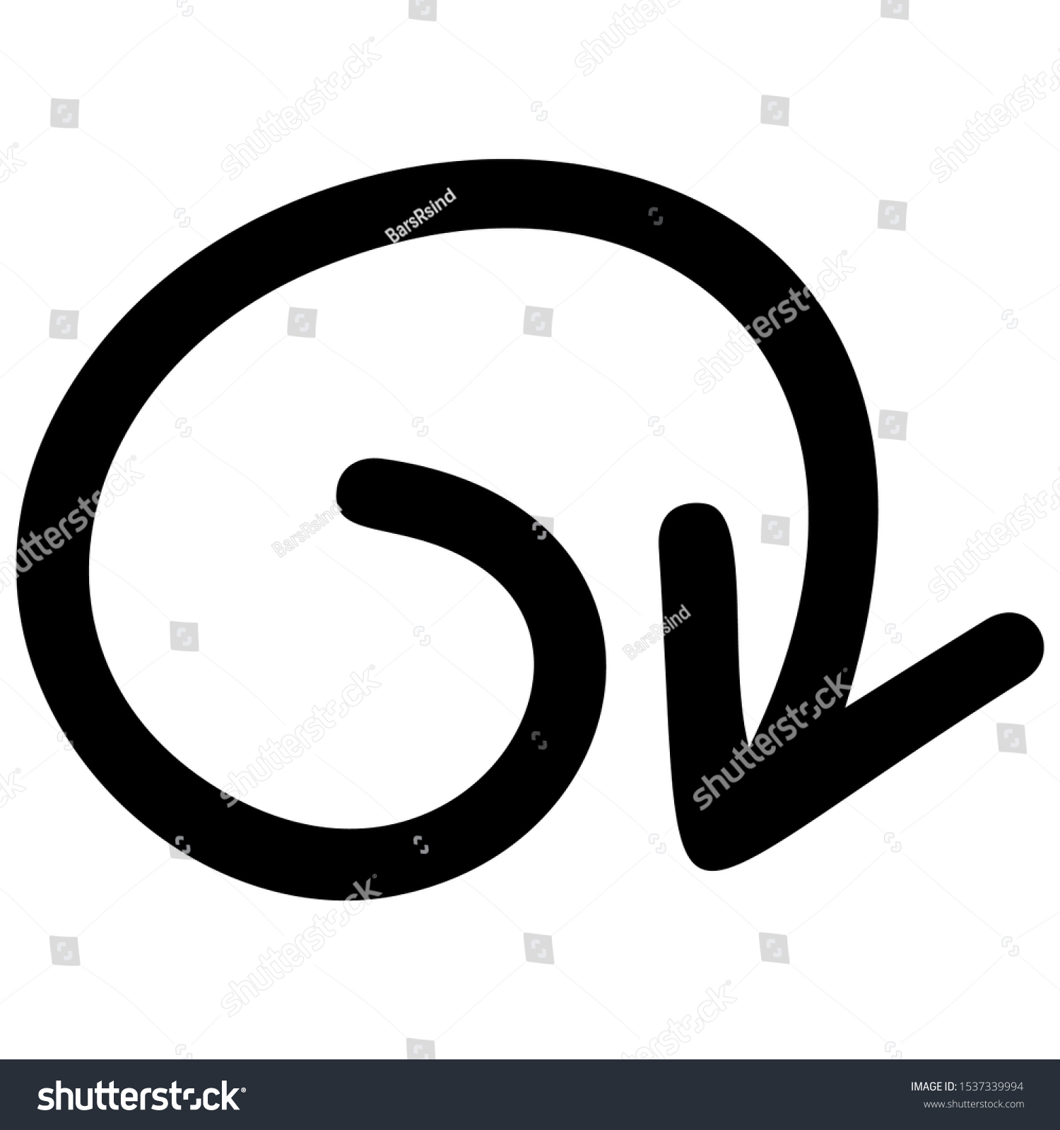Round Arrow Hand Drawn Vector Illustration Stock Vector (Royalty Free ...