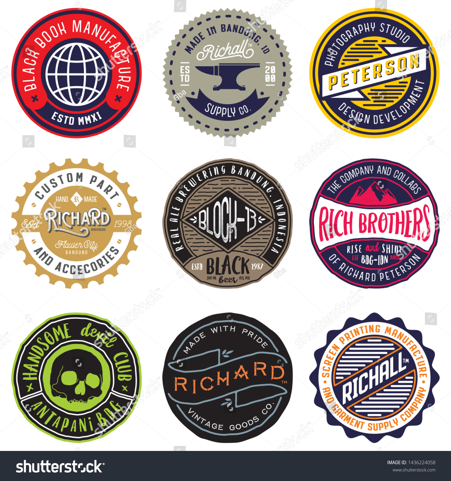 Round Badges Vector Label: เวกเตอร์สต็อก (ปลอดค่าลิขสิทธิ์) 1436224058 ...