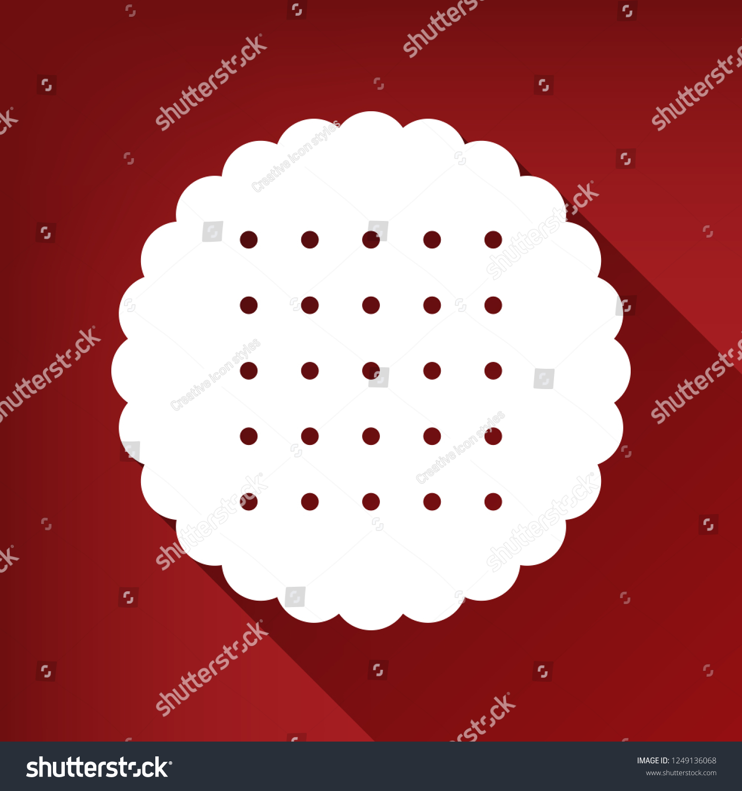 Round Biscuit Sign Vector White Icon Stock Vector (Royalty Free ...