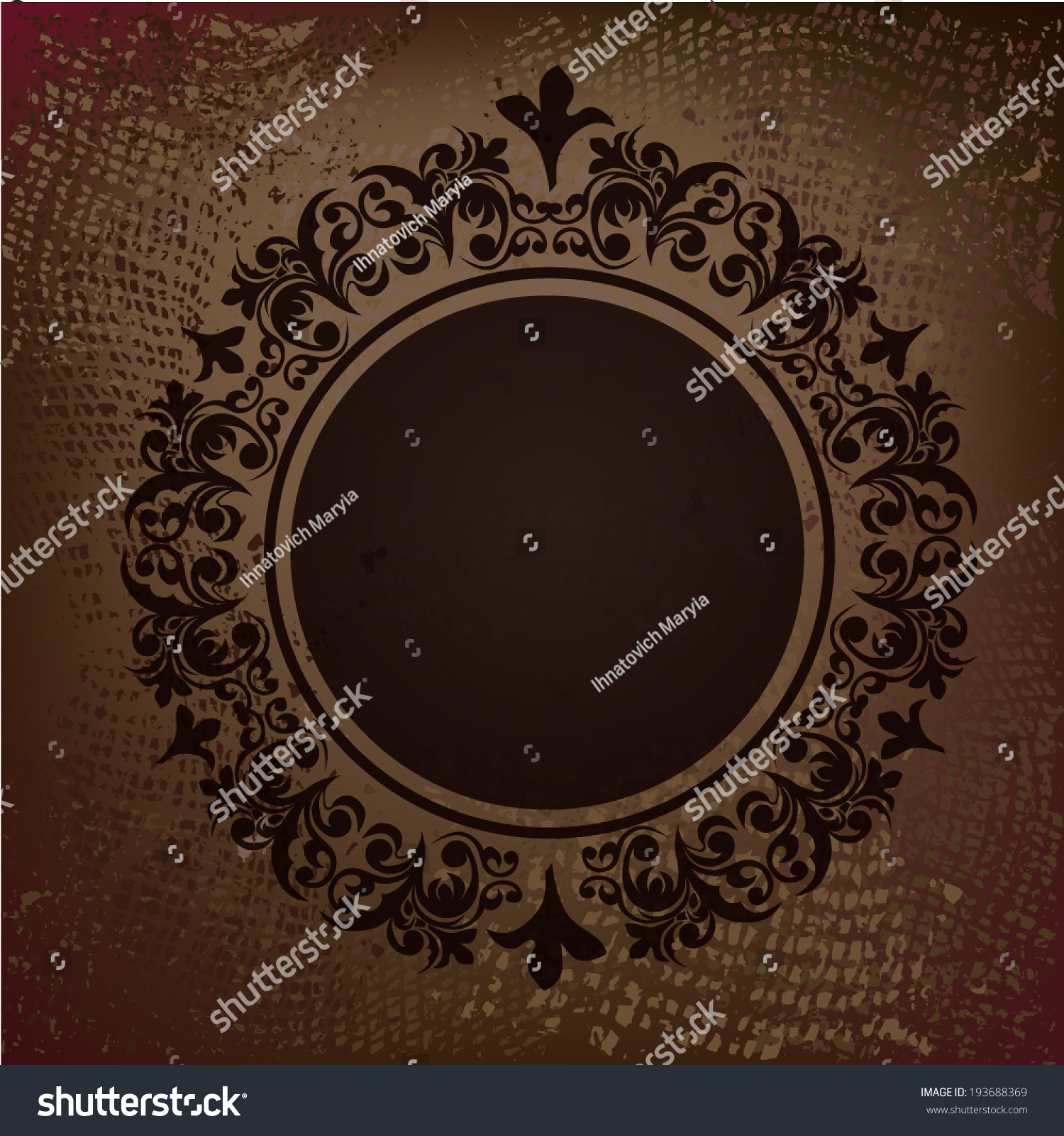 Round Brown Frame On Vintage Background Stock Vector (Royalty Free ...
