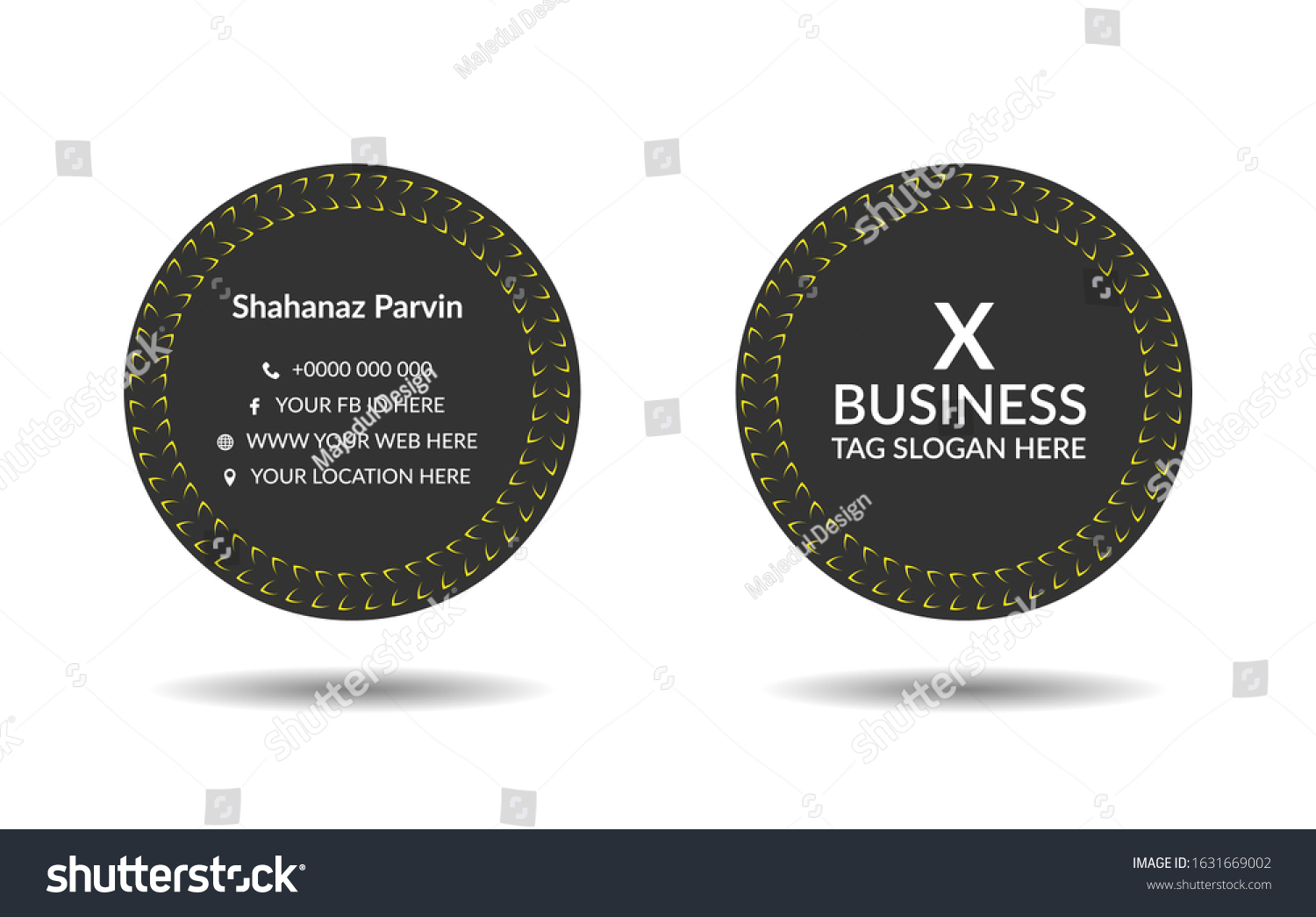 Round Business Card Design Vector Circle Stock Vector (Royalty Free ...