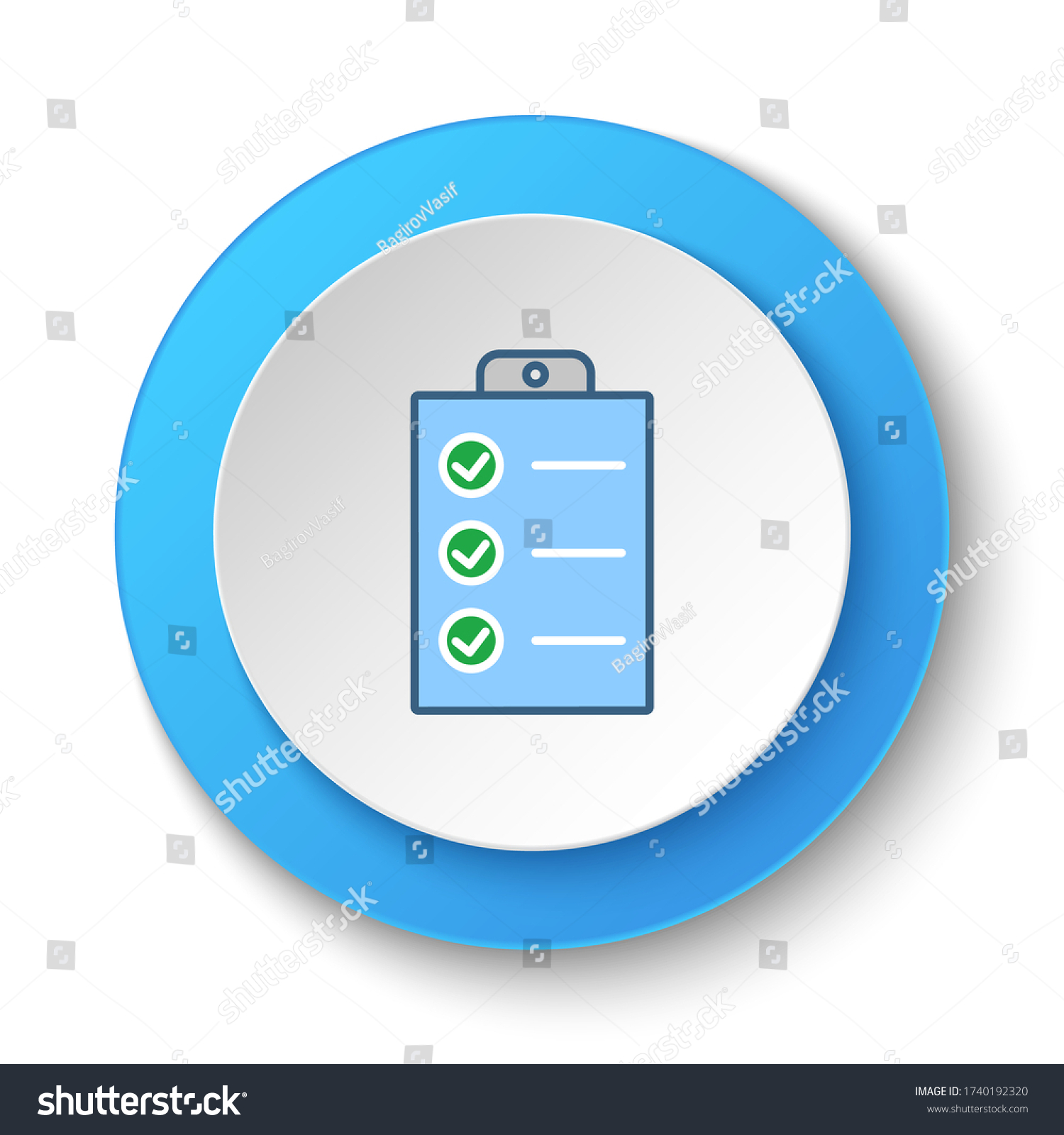 Round Button Web Icon Checklist Tasks Stock Vector (Royalty Free ...