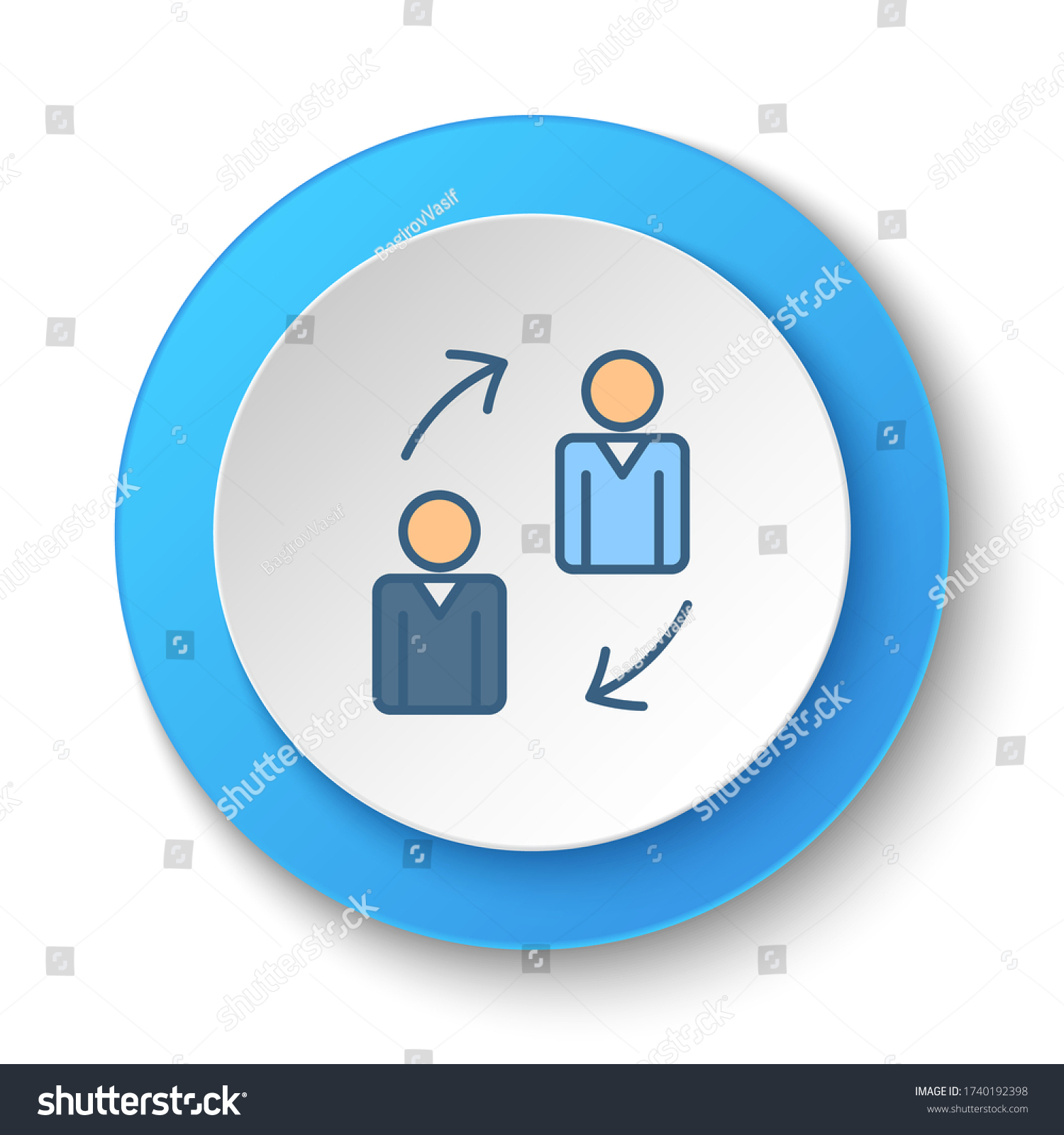 Round Button Web Icon Team Teamwork Stock Vector (Royalty Free ...