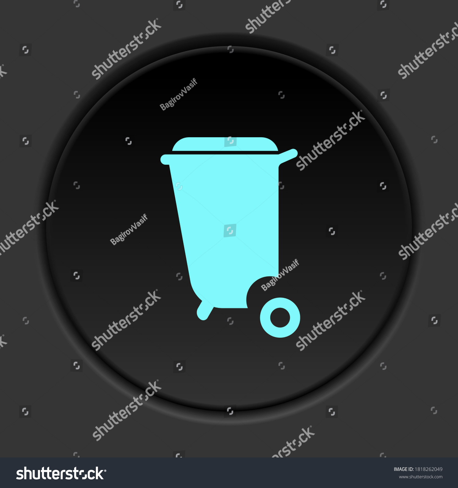 Round Button Icon Bin Trash Button Stock Vector (Royalty Free ...