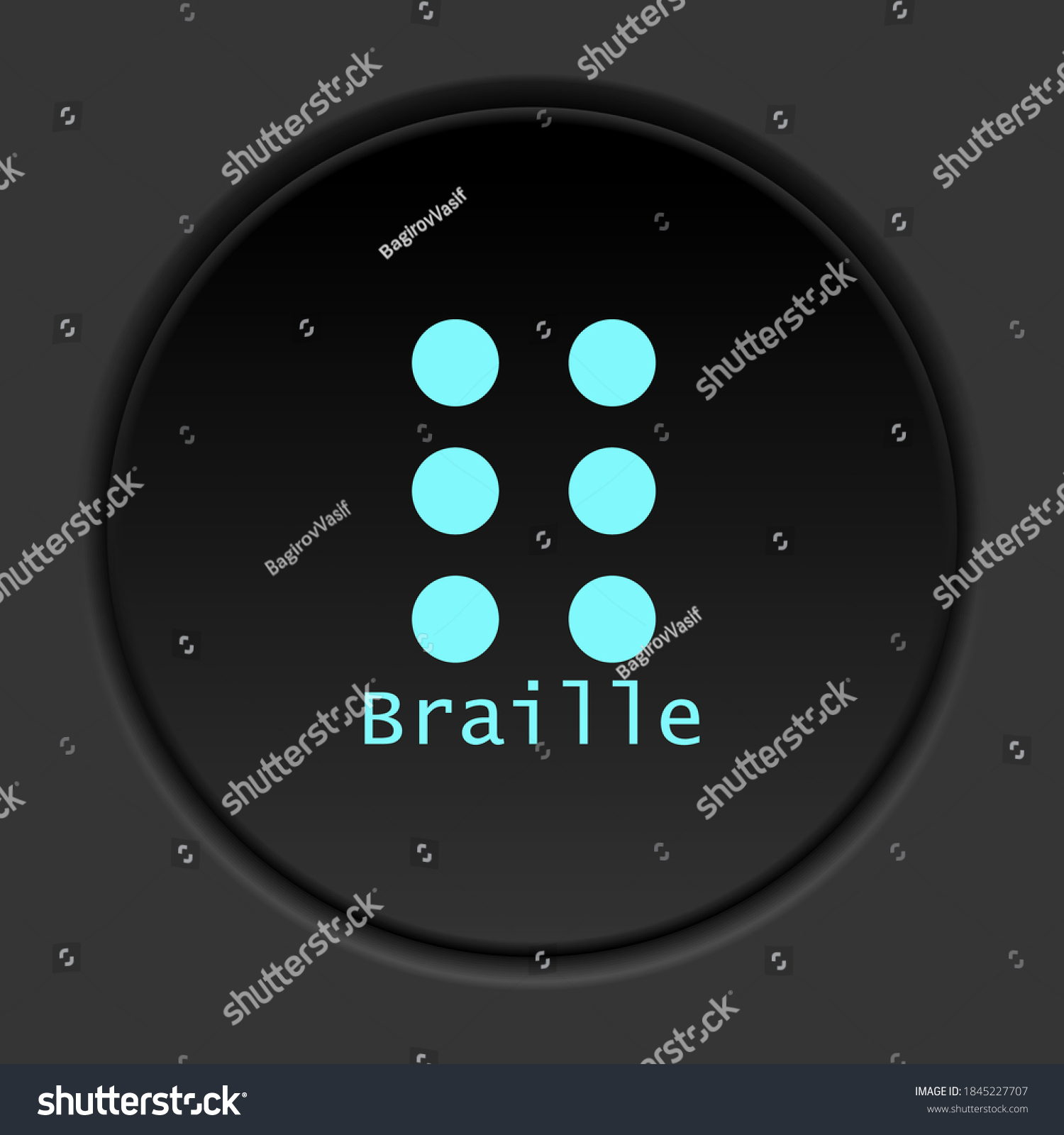 Round Button Icon Braille Button Banner Stock Vector (Royalty Free ...