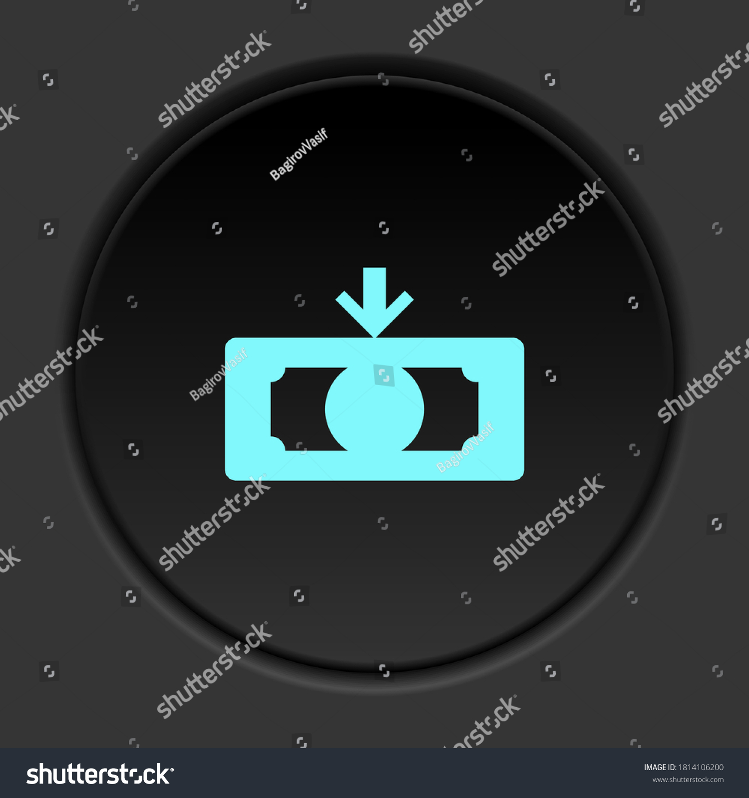 Round Button Icon Deposit Gold Safe Stock Vector (Royalty Free ...