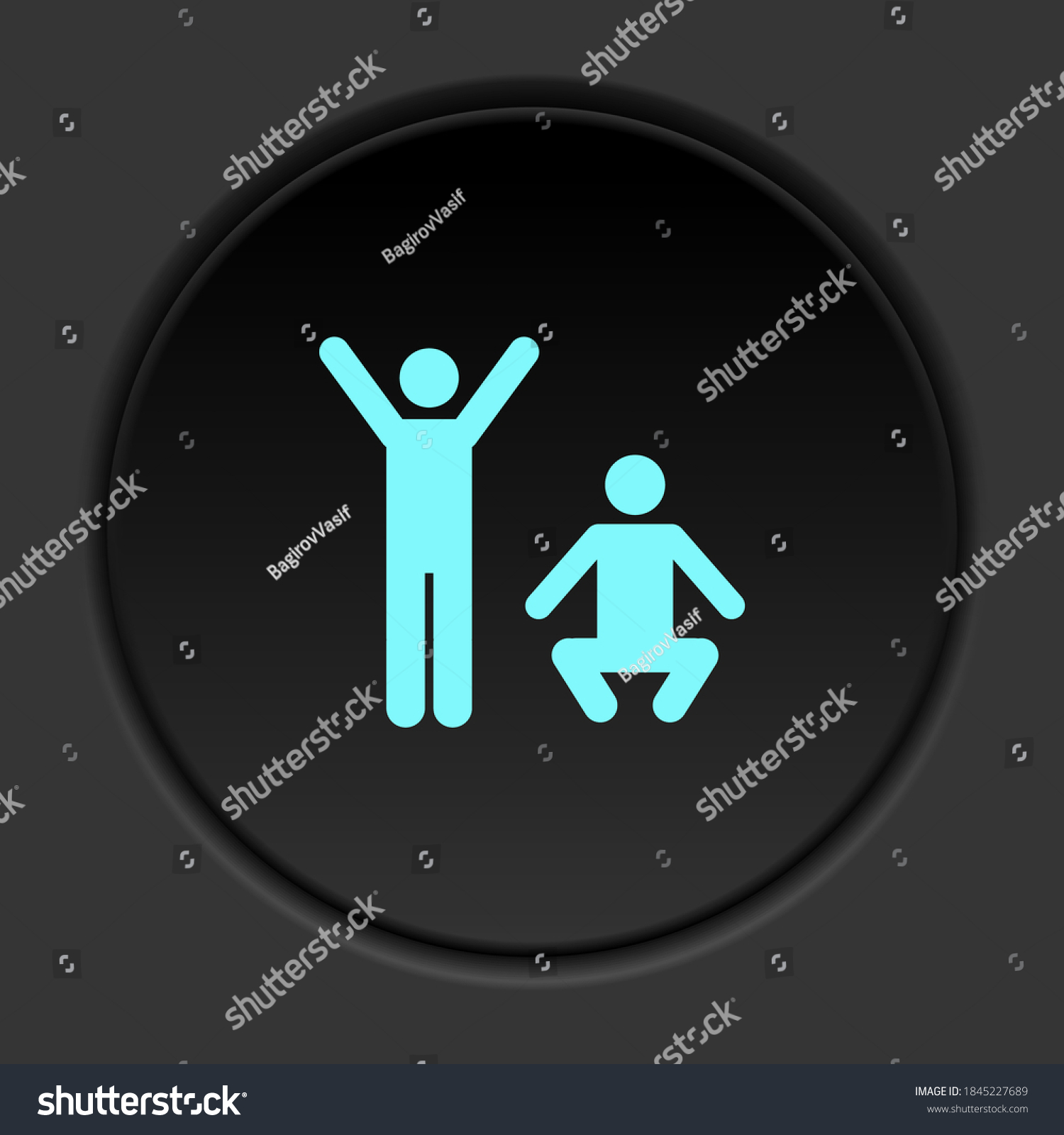 Round Button Icon Exercise Mans Button Stock Vector (Royalty Free ...
