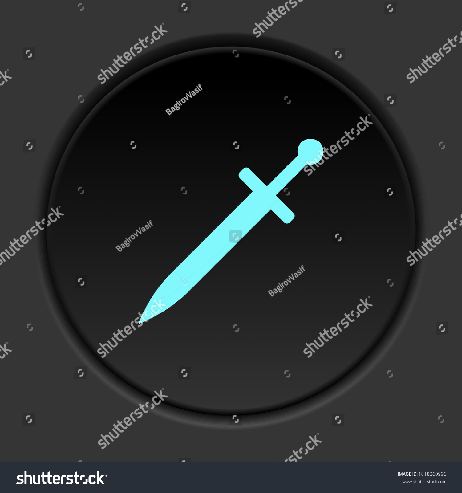 Round Button Icon Sword Button Banner Stock Vector (Royalty Free ...