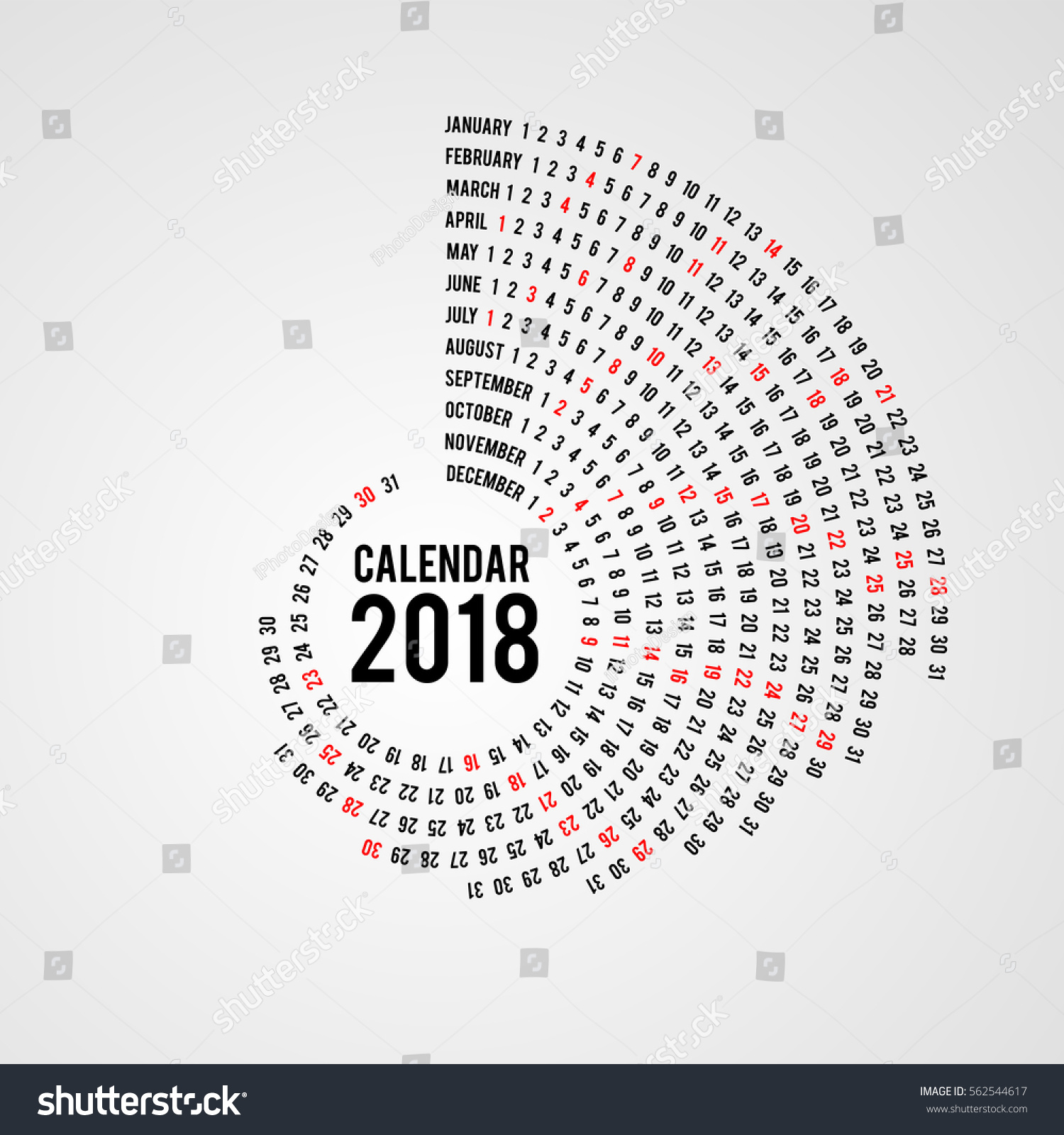 4,810 2018 round calendar Images, Stock Photos & Vectors | Shutterstock