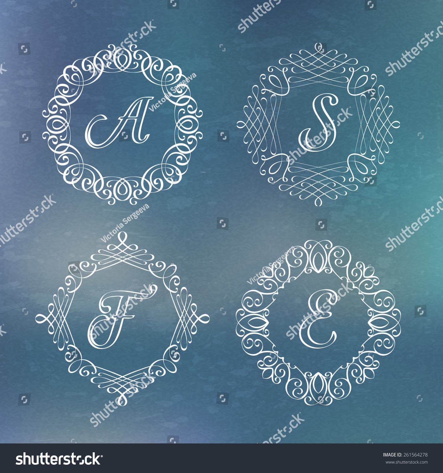 Round Calligraphic Frame Stock Vector (Royalty Free) 261564278 ...
