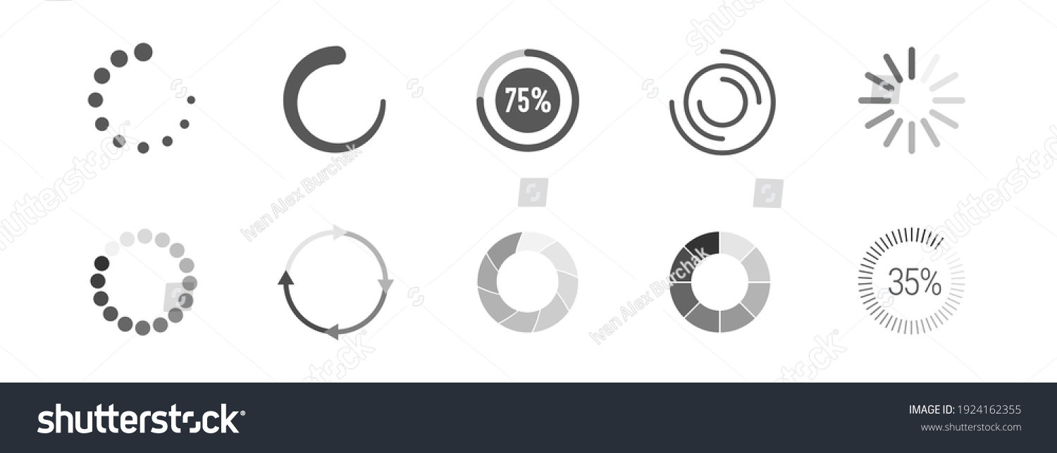 Round Circle Buffer Loader Preloader Icon Stock Vector (Royalty Free ...