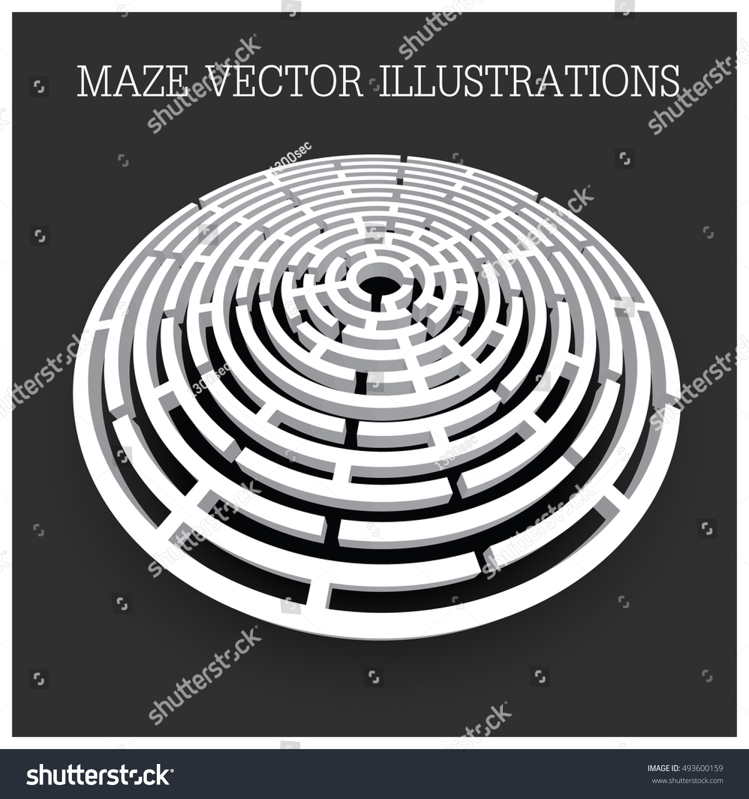 Round Circle Maze Vector Illustrations Stock Vector (Royalty Free ...
