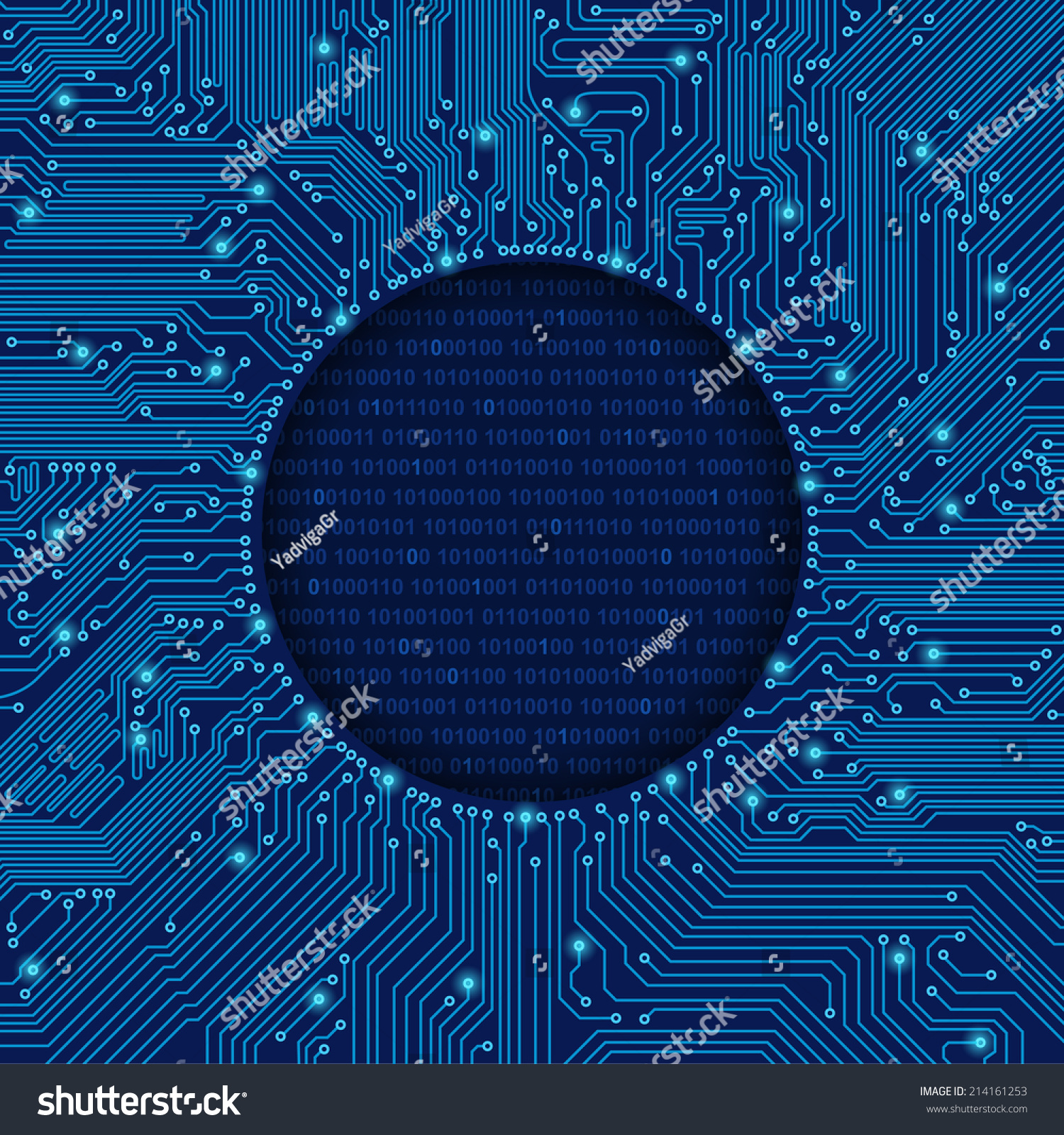 Round Circuit Board Frame Stock Vector Illustration 214161253 ...