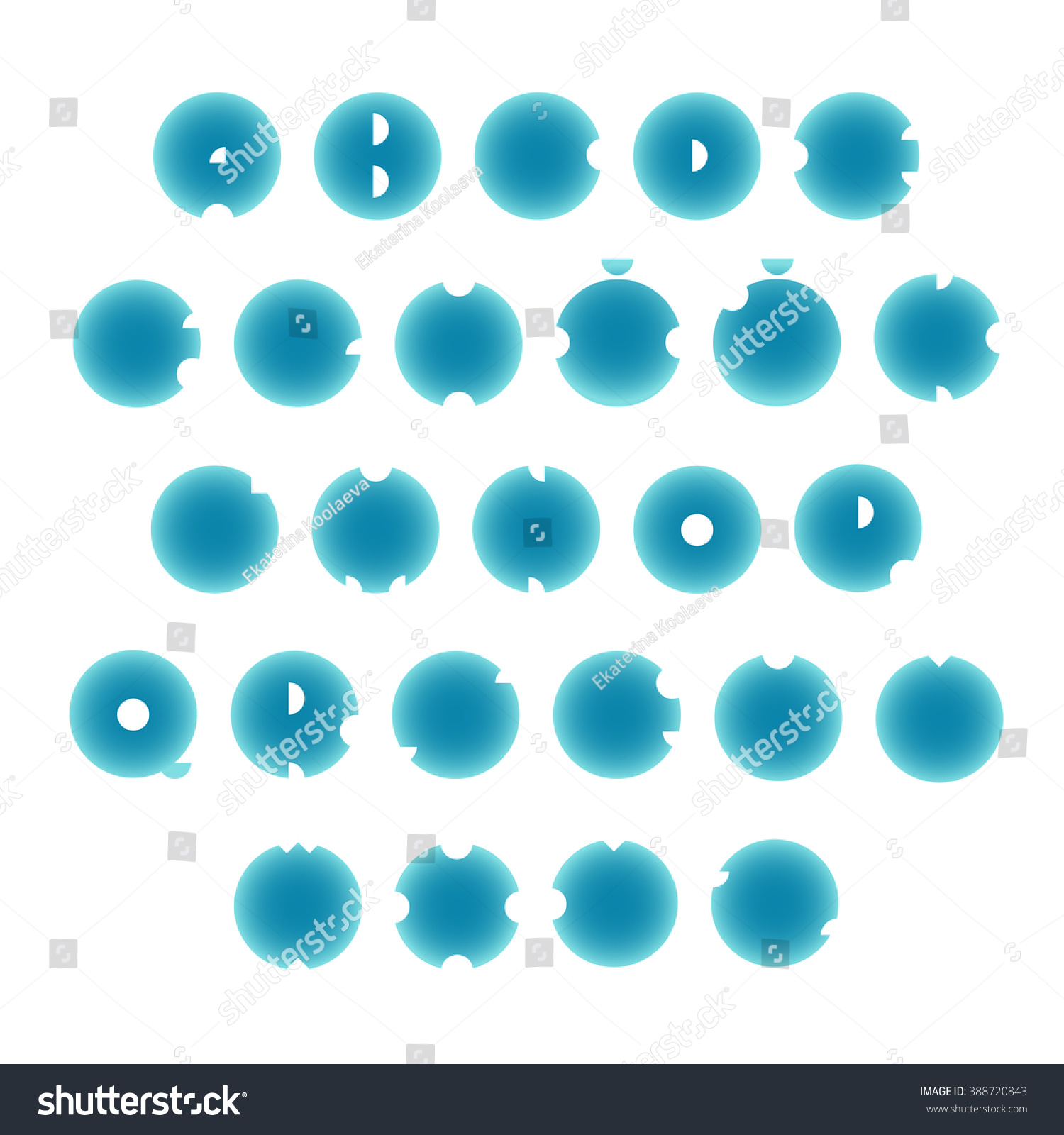 Round Circular Accidental Geometric Font Stock Vector (Royalty Free ...