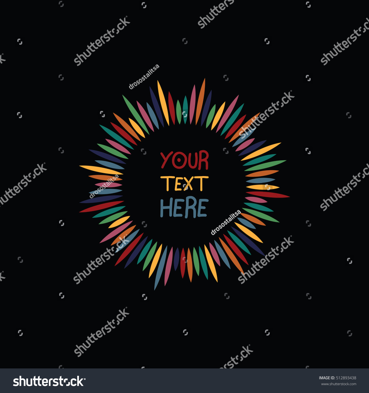 Round Color Frame Spikes Sun Logo Stock Vector (Royalty Free) 512893438 ...