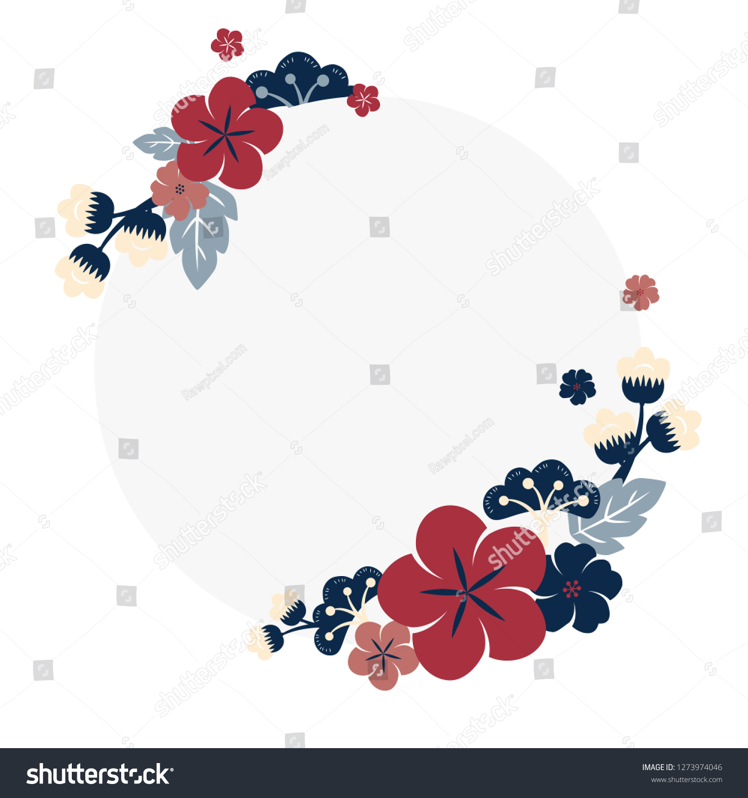 Round Colorful Floral Border Vector Stock Vector (Royalty Free ...
