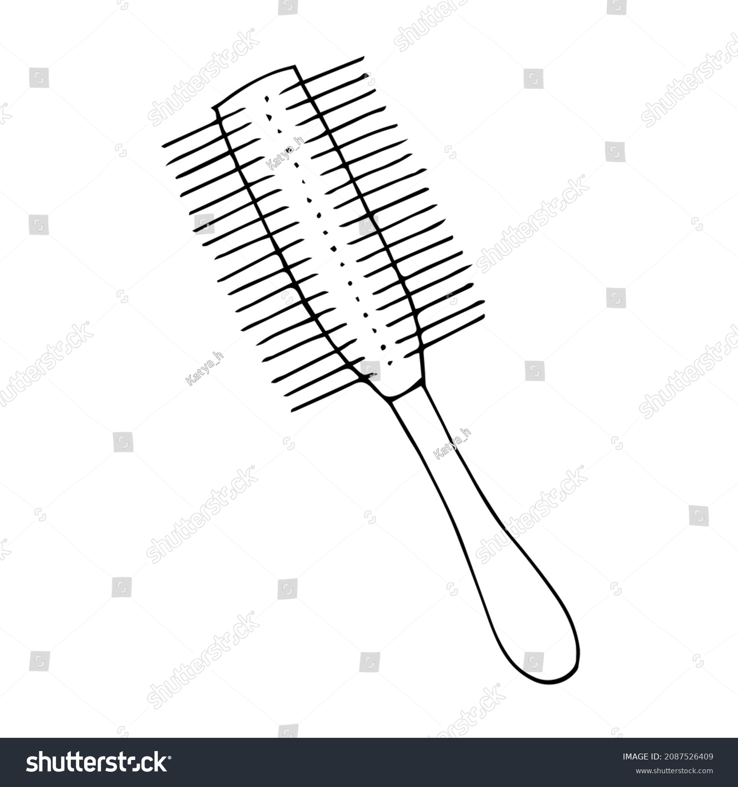 Round Comb Vector Illustration Hand Drawing Stock Vector (Royalty Free ...