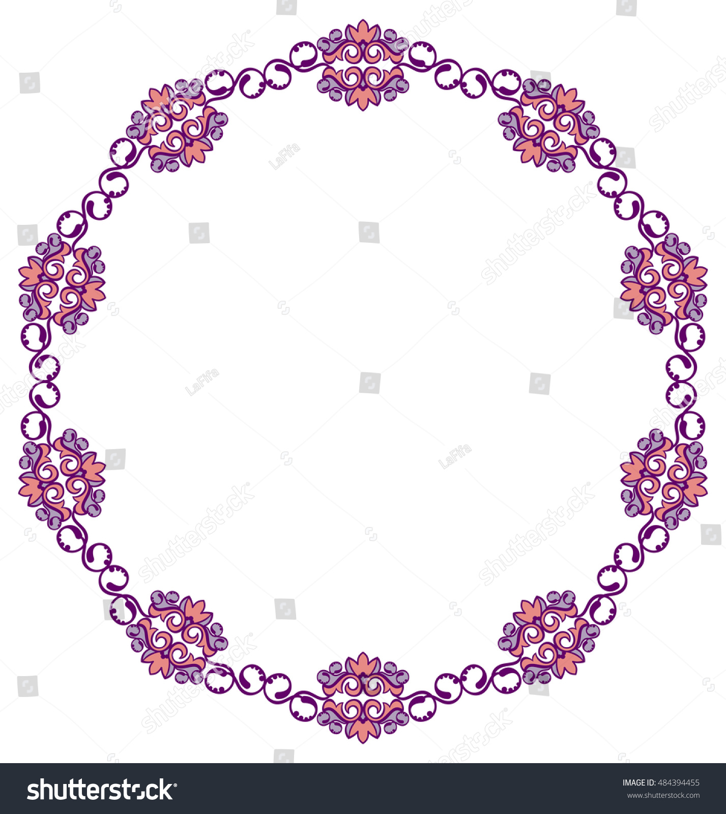 Vektor Stok Round Decorative Frame Vector Clip Art (Tanpa Royalti ...