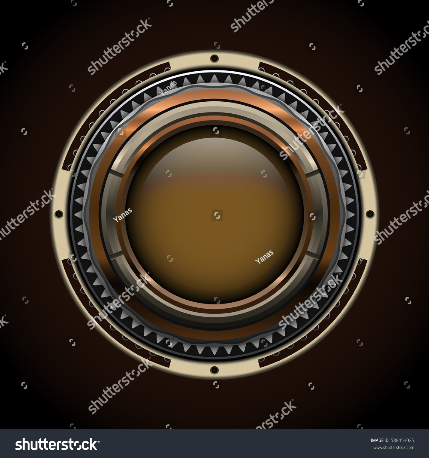 Round Design Element Metal Frame Stock Vector (Royalty Free) 588454025 ...