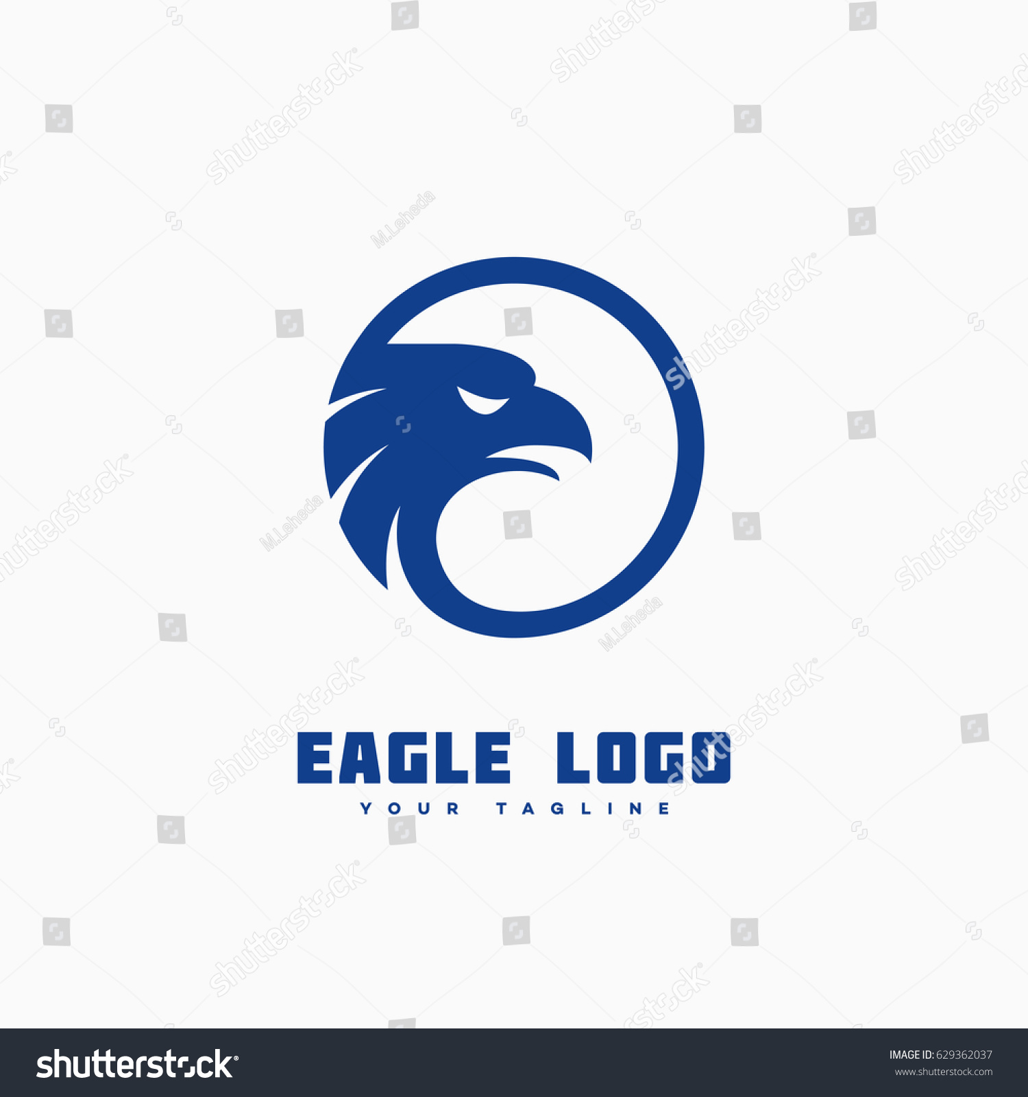 Round Eagle Logo Template Design Vector: vector de stock (libre de ...