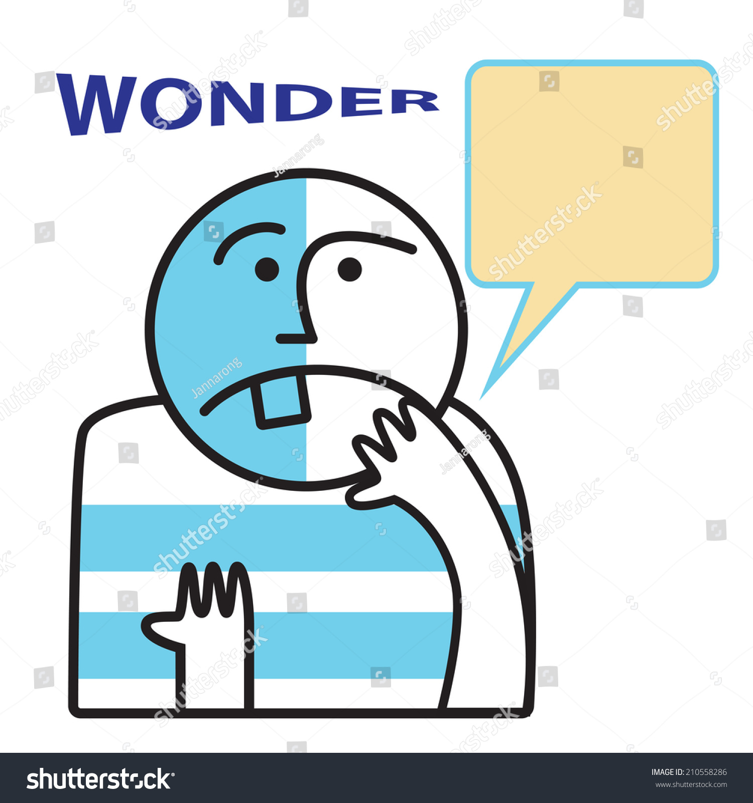 Round Face Cartoon Wondering Stock Vector (Royalty Free) 210558286 ...