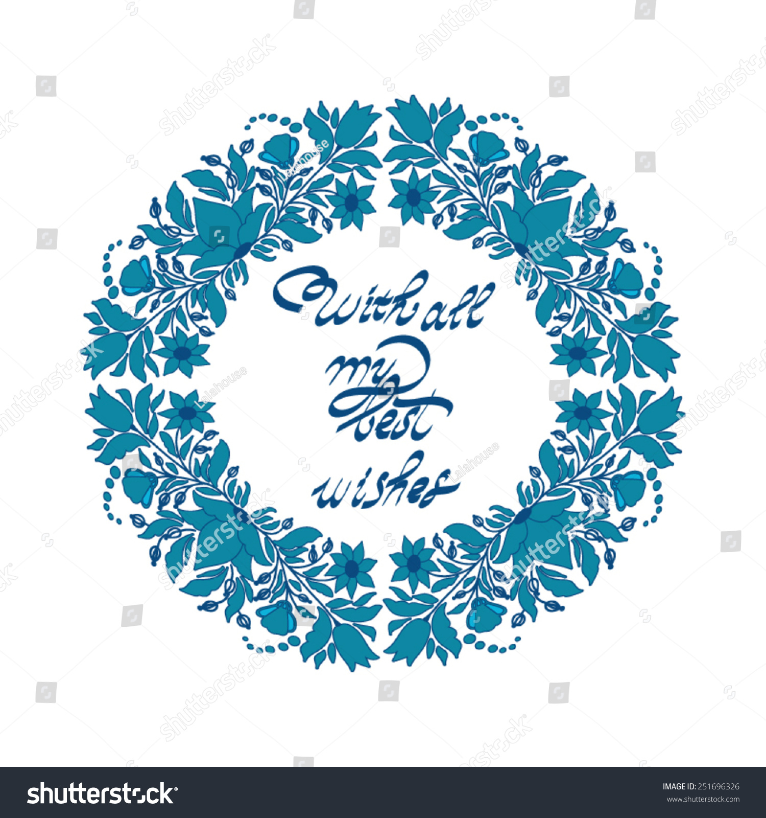Round Flower Frame Your Design Stock Vector (Royalty Free) 251696326 ...