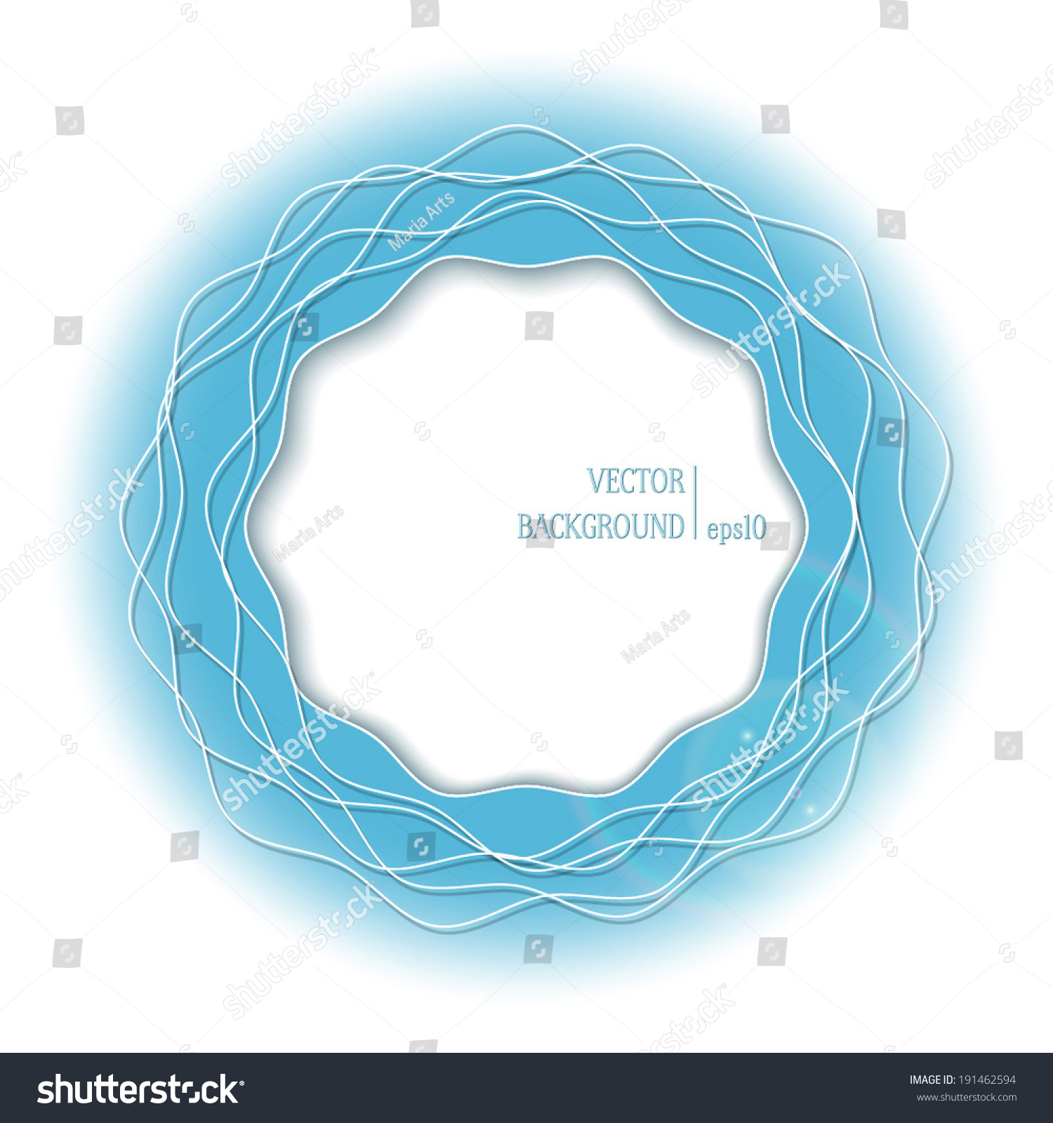 Round Frame Abstract Blue Background Copyspace Stock Vector (Royalty ...