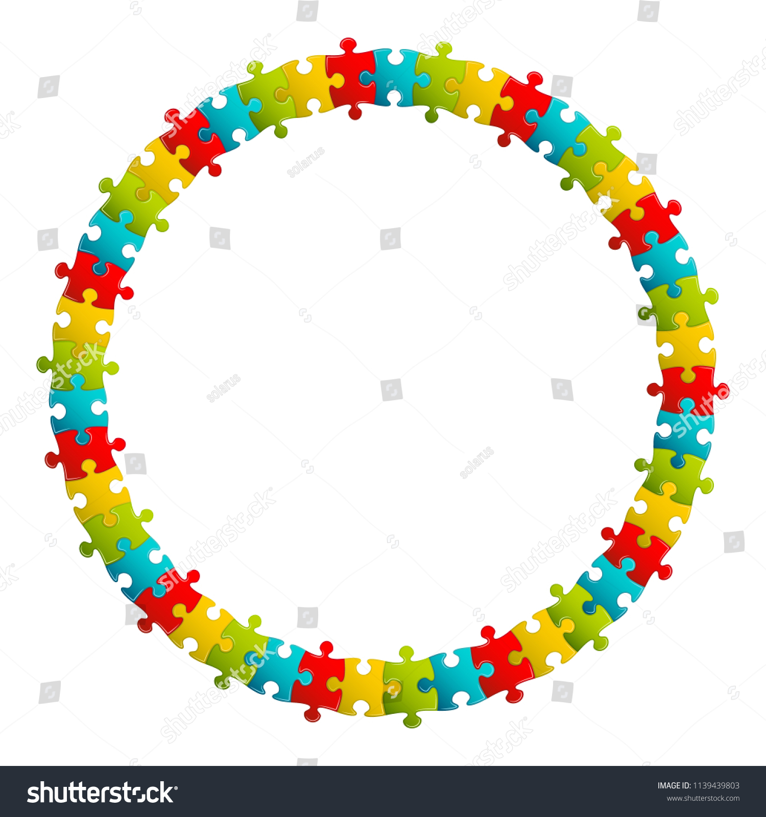 Round Frame Blank Puzzles Template Copy Stock Vector (Royalty Free ...