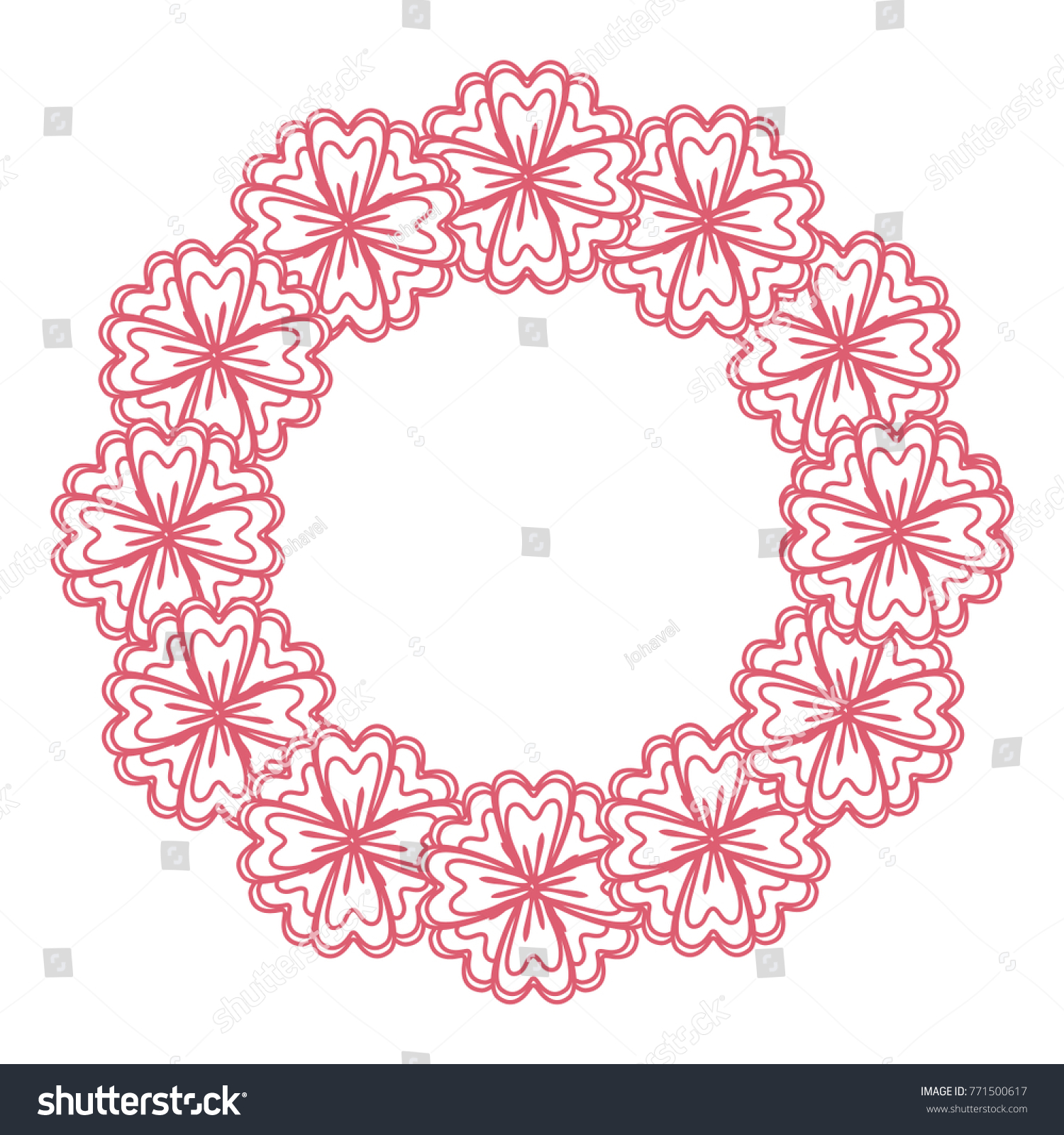 Round Frame Flower Vector Illustration Stock Vector (Royalty Free ...