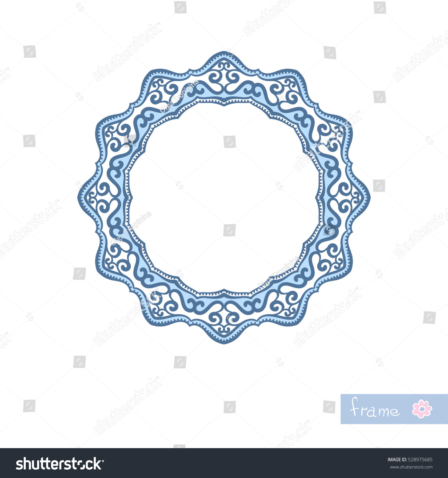 Round Frame Isolated Circular Ornament Design Stock Vector (Royalty ...
