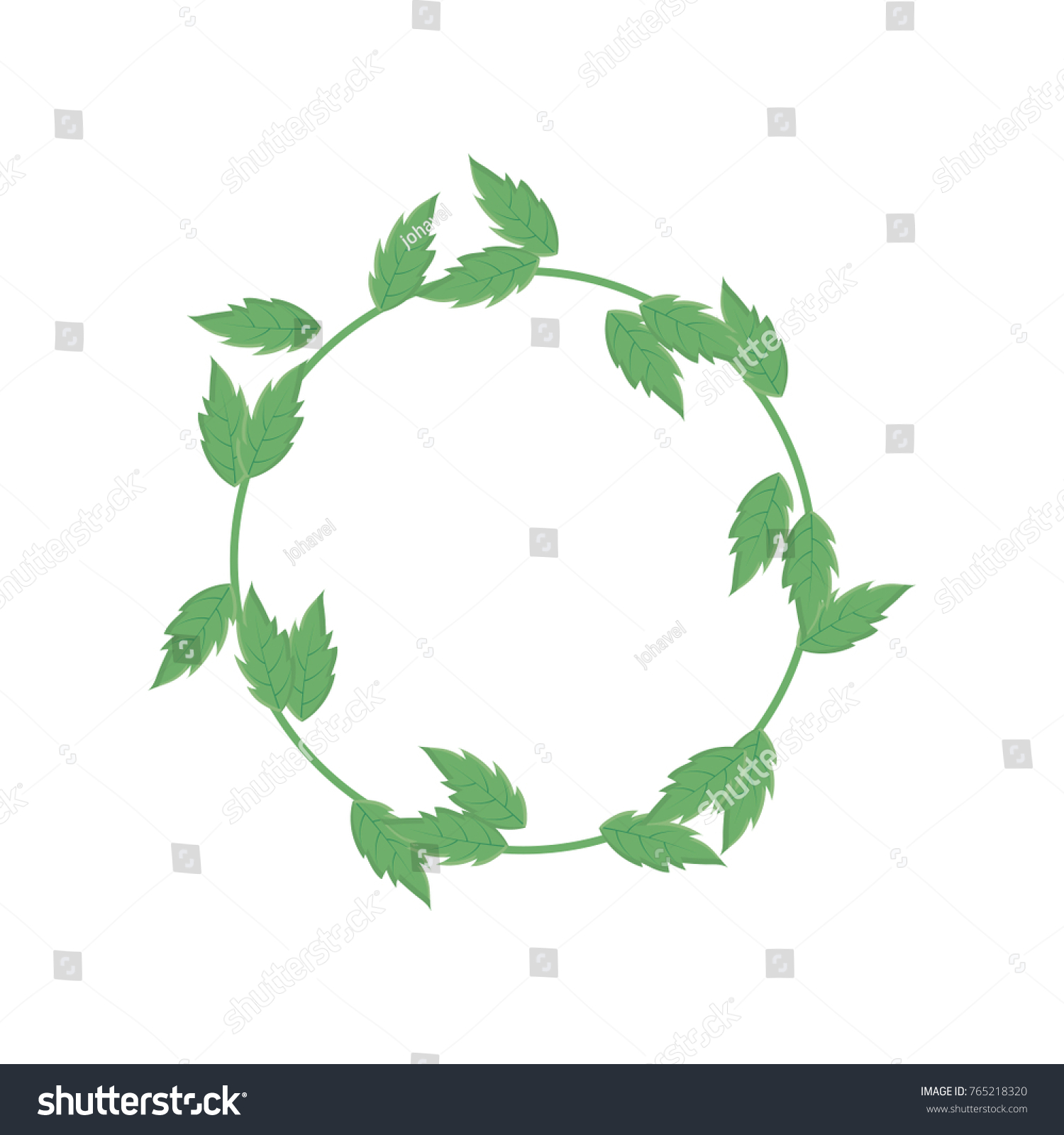 Round Frame Leaves Vector Illustration Stock Vector (Royalty Free ...
