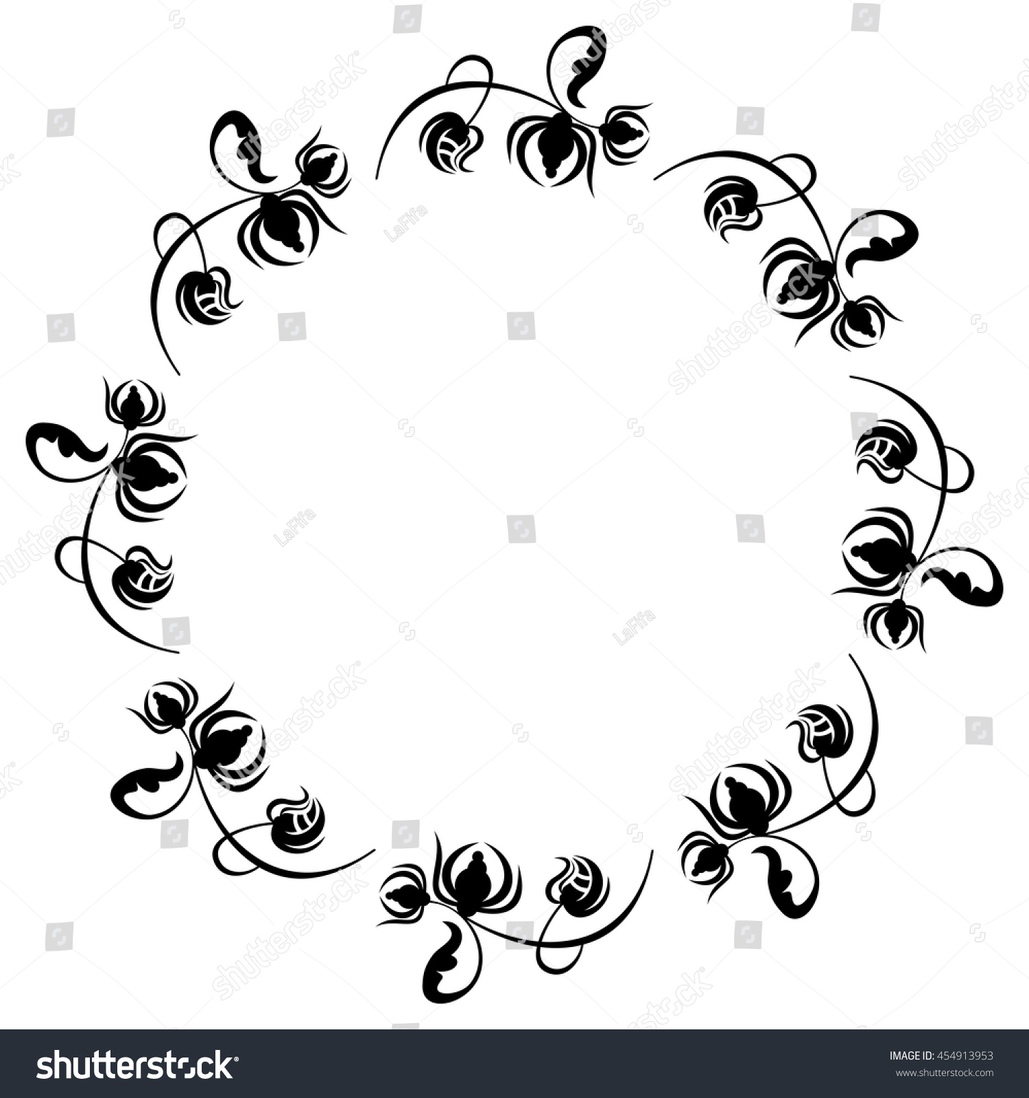 Round Frame Silhouette Vector Clip Art: เวกเตอร์สต็อก (ปลอดค่าลิขสิทธิ์ ...