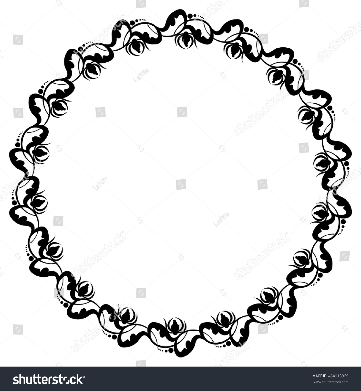 Round Frame Silhouette Vector Clip Art: vector de stock (libre de ...