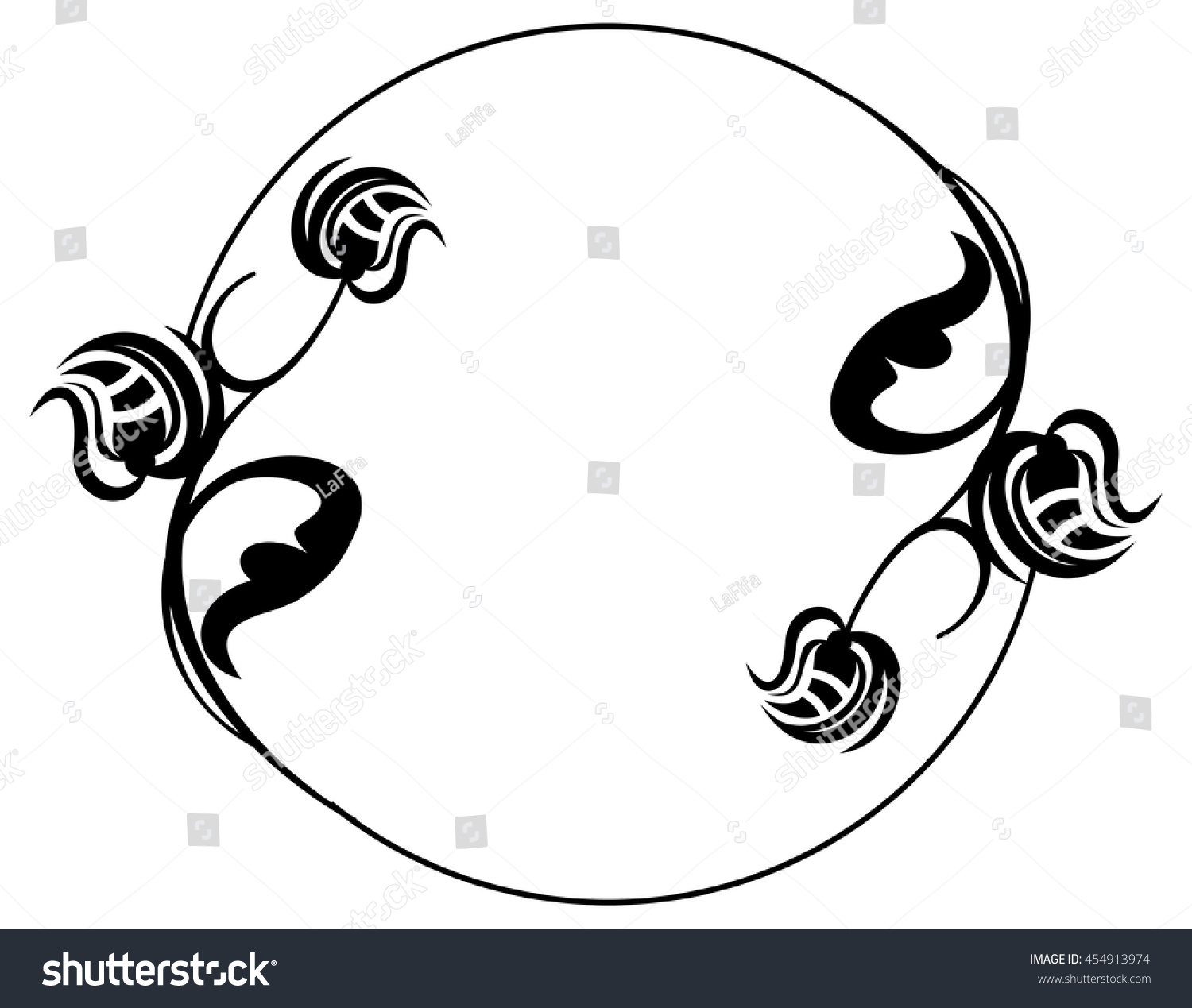 Round Frame Silhouette Vector Clip Art Stock Vector (Royalty Free ...