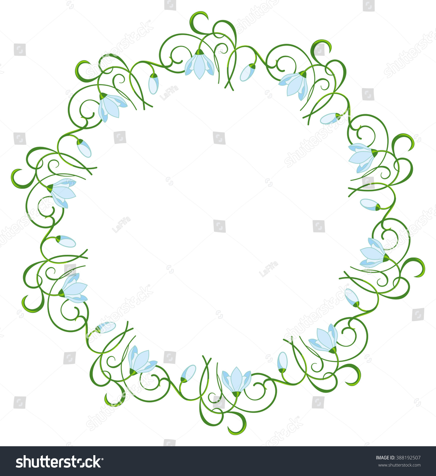 Round Frame Flowers Stock Vector (Royalty Free) 388192507