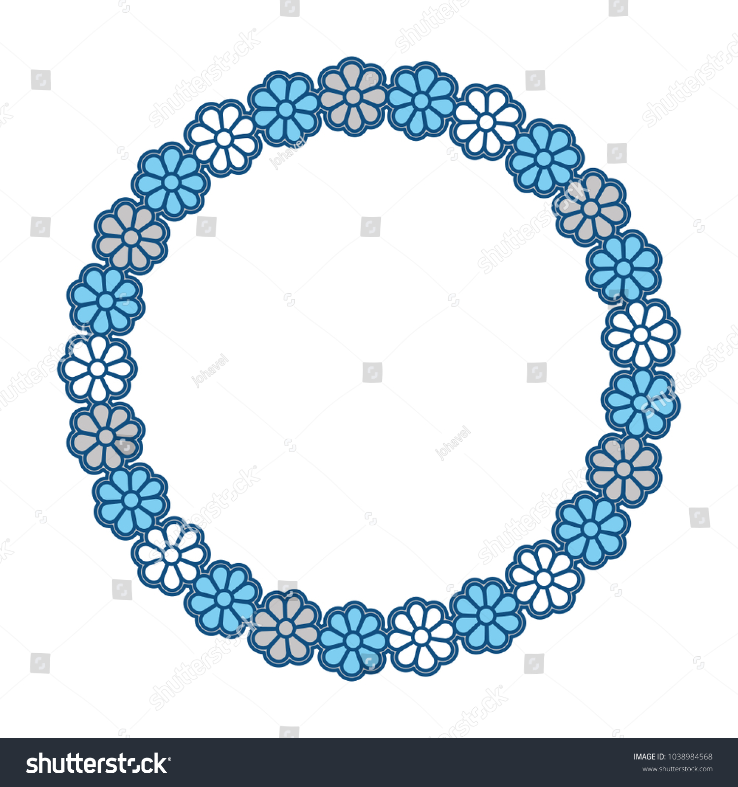 Round Frame Flowers Vector Illustration Stock Vector (Royalty Free ...