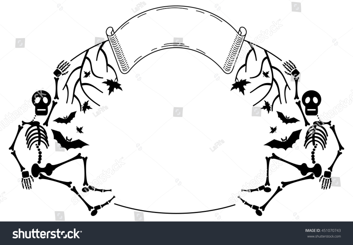 Round Frame Skeleton Vector Clip Art Stock Vector (Royalty Free) 451070743
