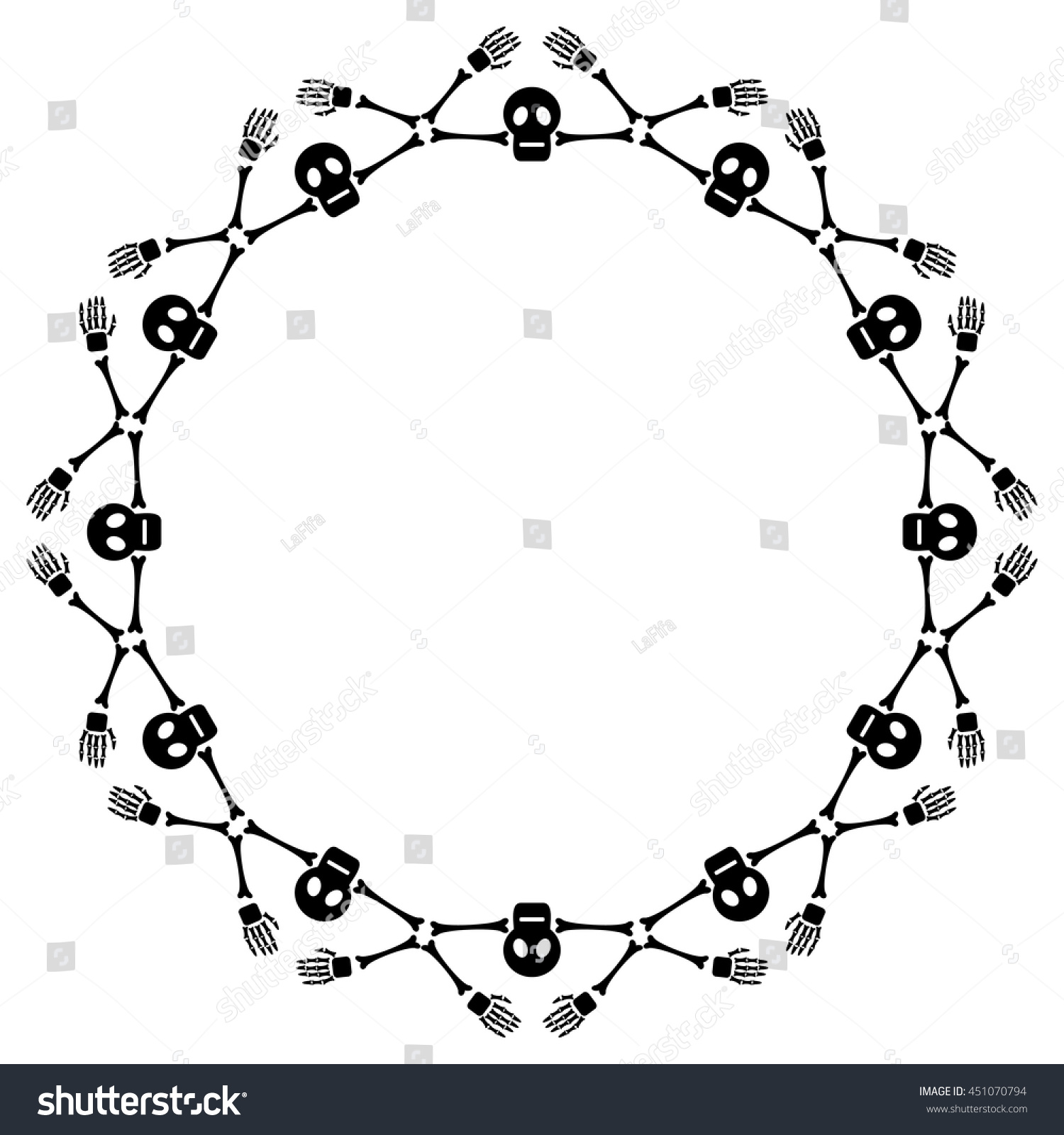 Round Frame Skeleton Vector Clip Art Stock Vector (Royalty Free ...