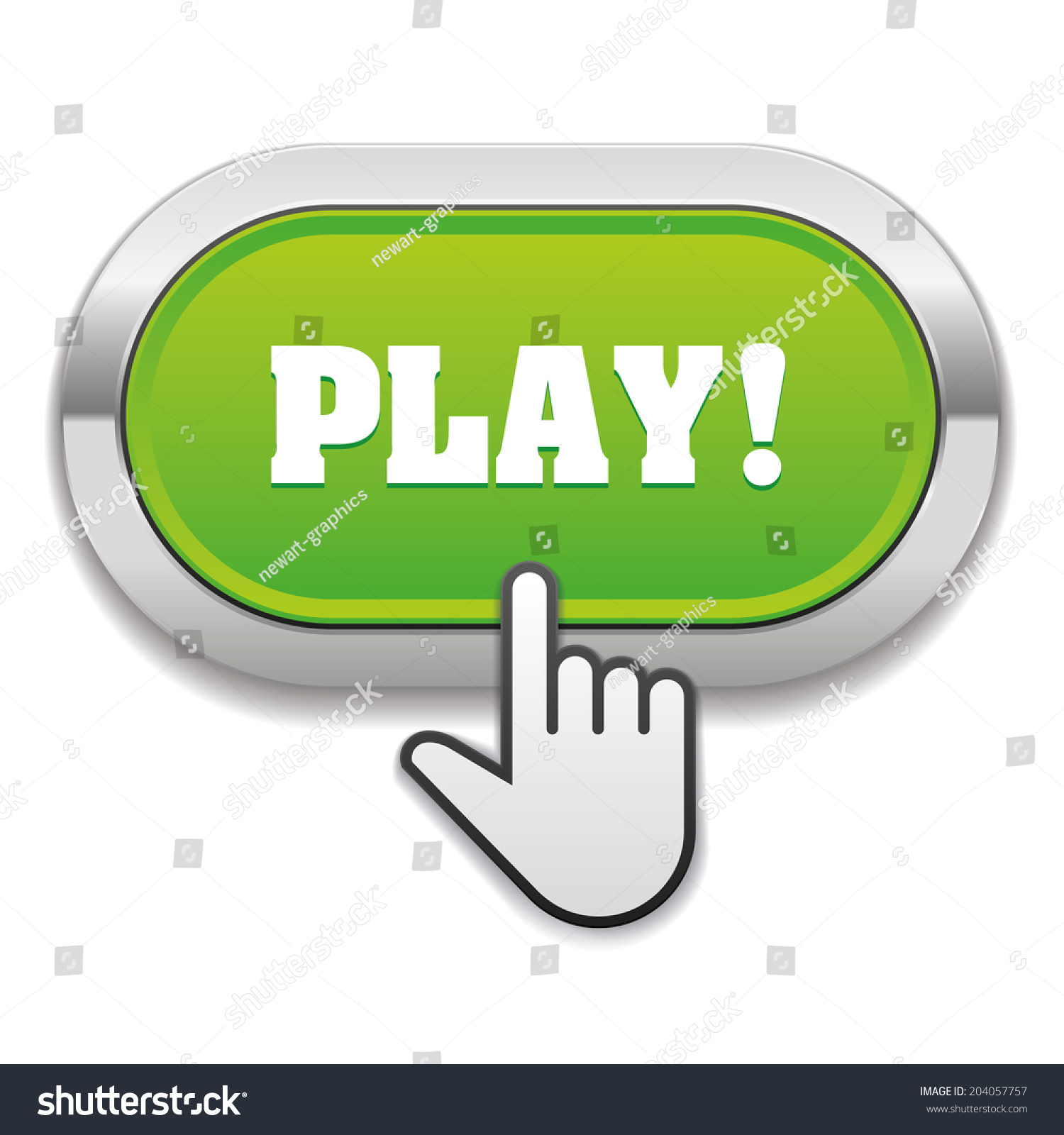 Round Green Play Button Cursor On Stock Vector (Royalty Free) 204057757 ...