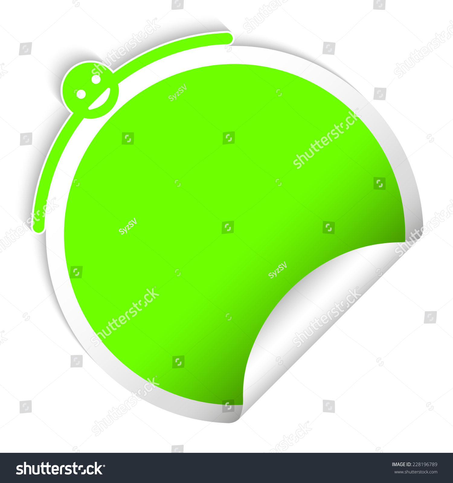 Round Green Sticker Creative Design Stock Vector 228196789 - Shutterstock
