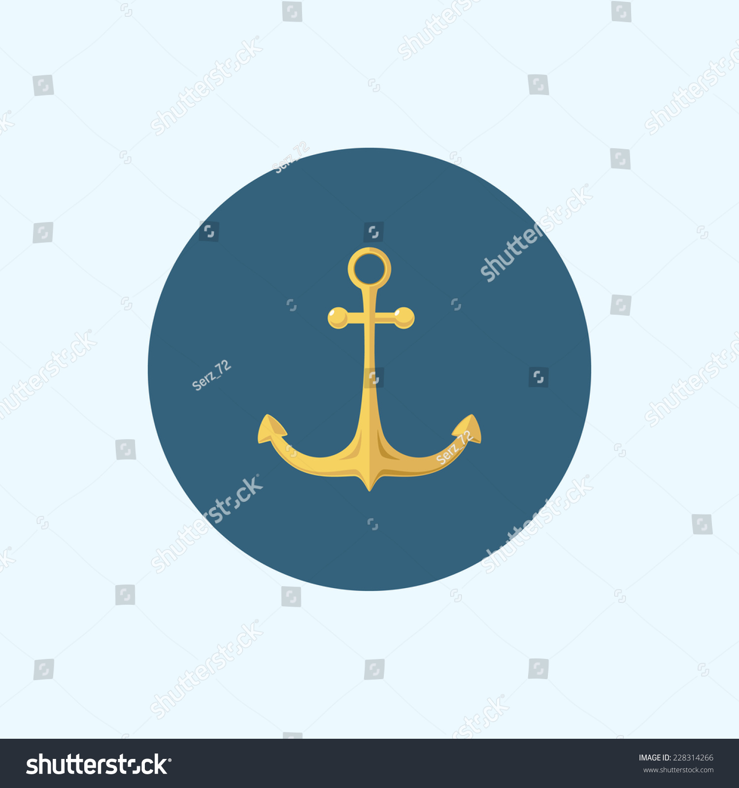 Round Icon Colored Anchor Vector Illustration Stock Vector (Royalty ...