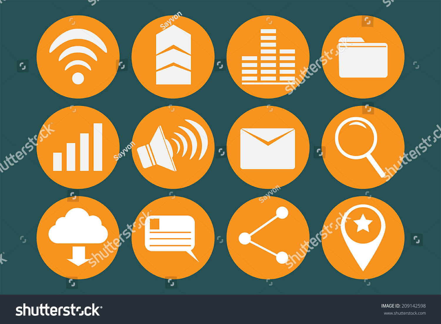 Round Icons Stock Vector (Royalty Free) 209142598 | Shutterstock