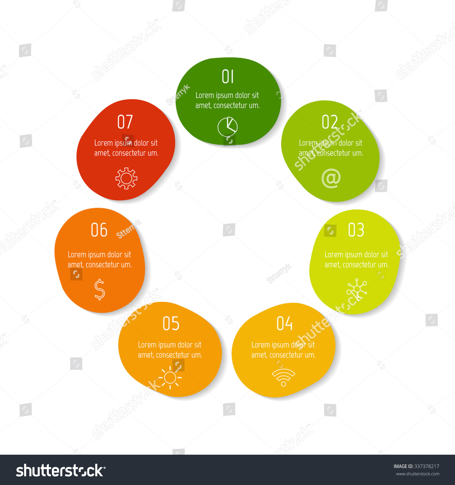 Round Infographic Diagram Circular Connected Chart Stock Vector ...