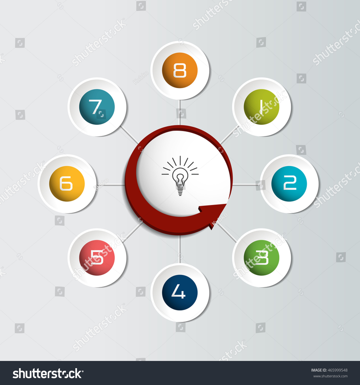 Round Infographic 8 Steps Net Flow Stock Vector (Royalty Free ...