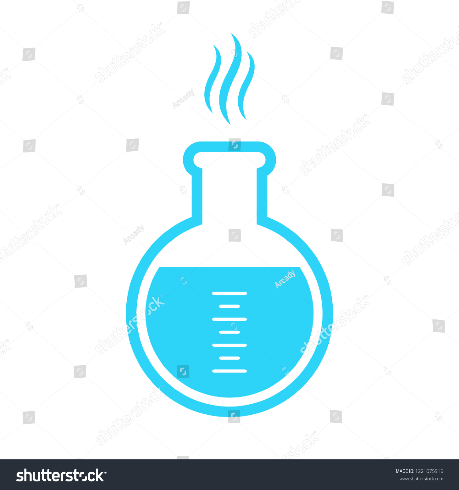 Round Lab Beaker Vector Icon Isolated Stock Vector (Royalty Free ...