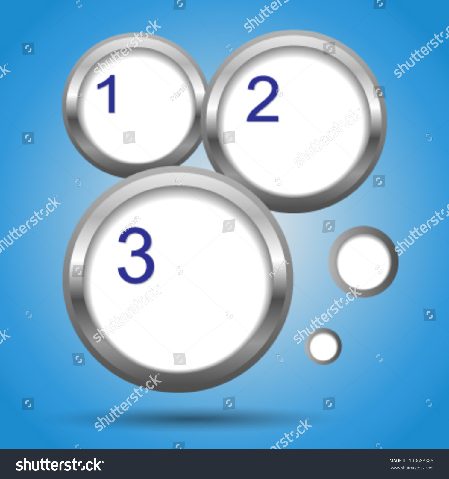 Round Labels Numbers On Blue Background Stock Vector (Royalty Free ...