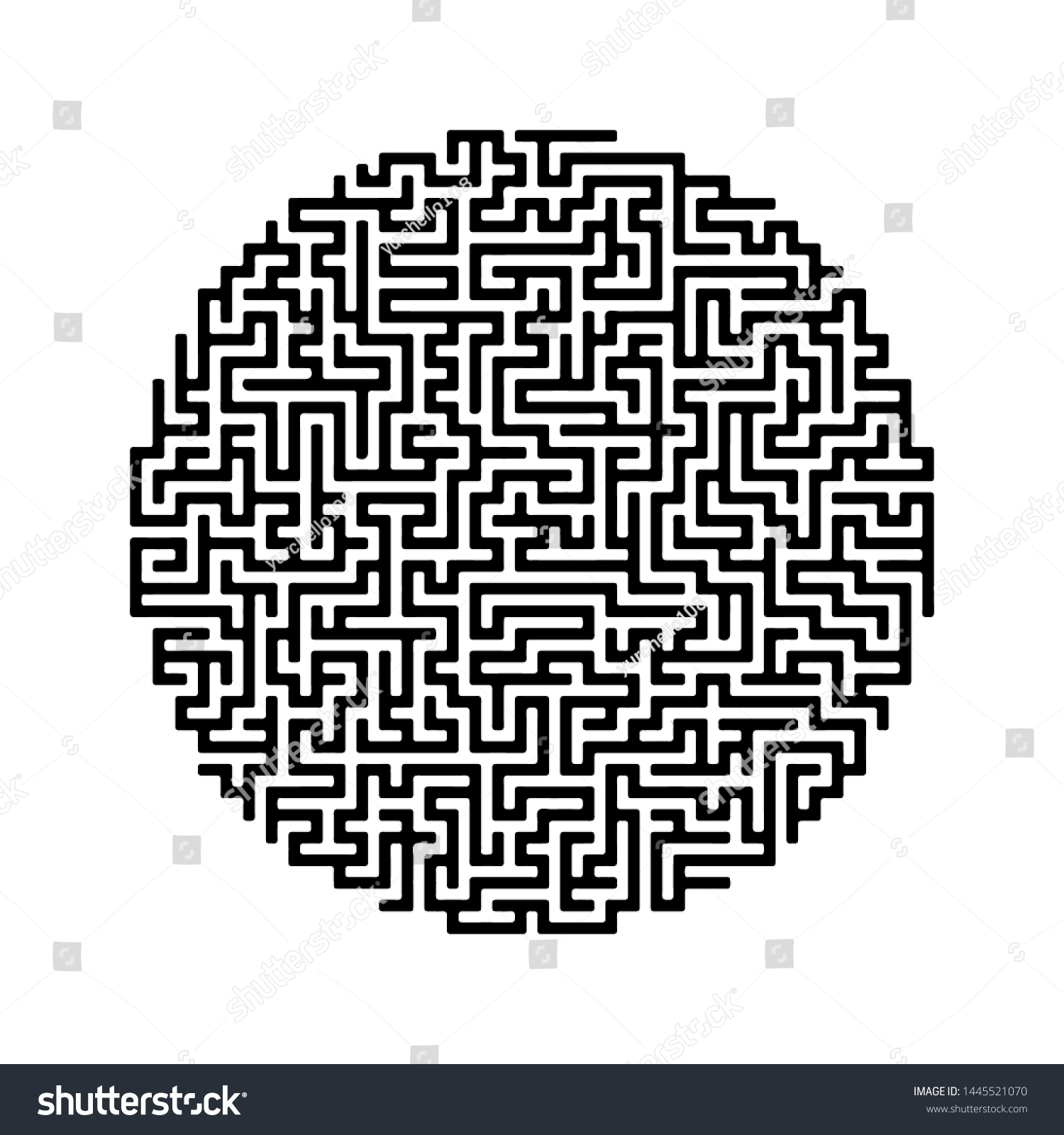 Round Labyrinth Maze Game Vector Illustration Stock Vector (Royalty ...
