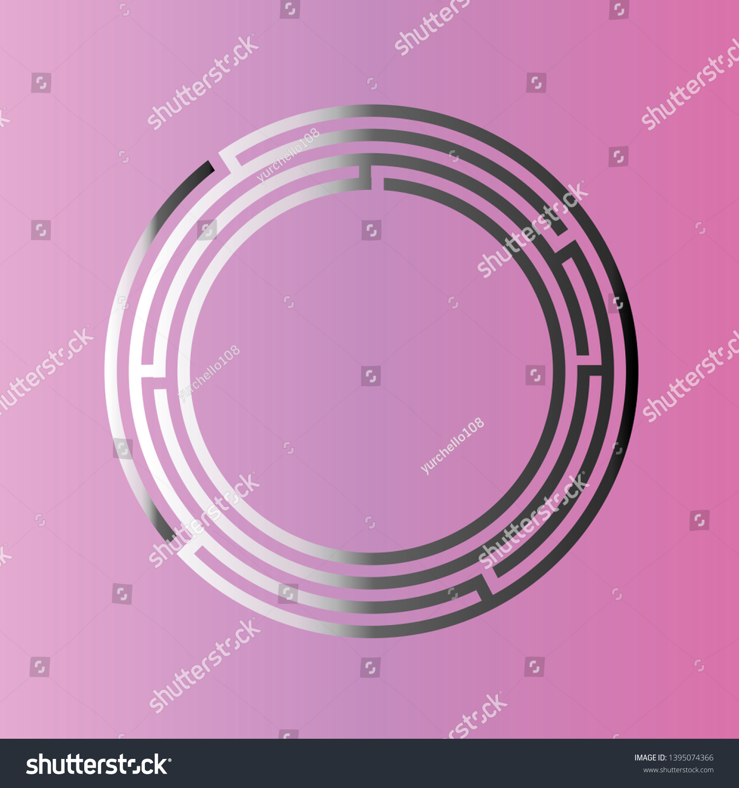 Round Labyrinth Maze Game Vector Illustration Stock Vector (Royalty ...