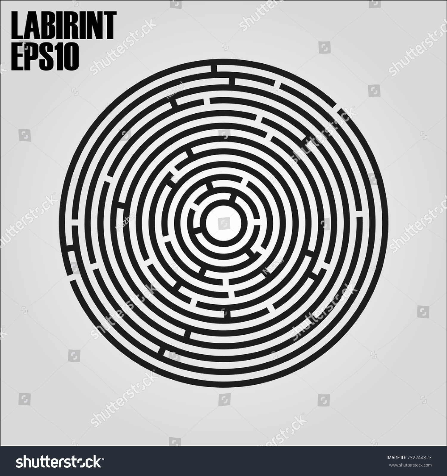 Round Labyrinth On White Background Stock Vector (Royalty Free ...