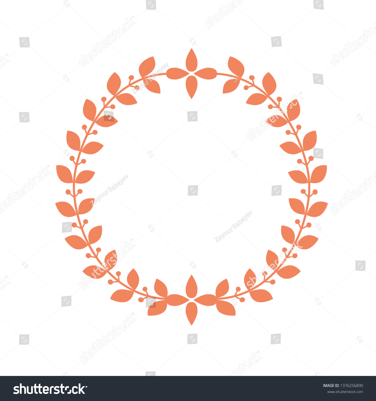 Round Laurel Frame Circle Wreath Border Stock Vector (Royalty Free ...